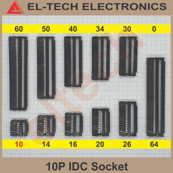 Jual (10 pcs) 10 10P 10Pin P Pin IDC Header Socket Female Pasang Ke ...