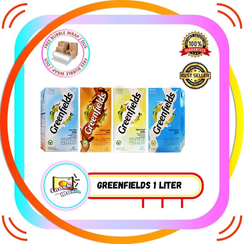 Jual Susu Greenfields Greenfield UHT Full Cream / Choco Malt / Low Fat ...