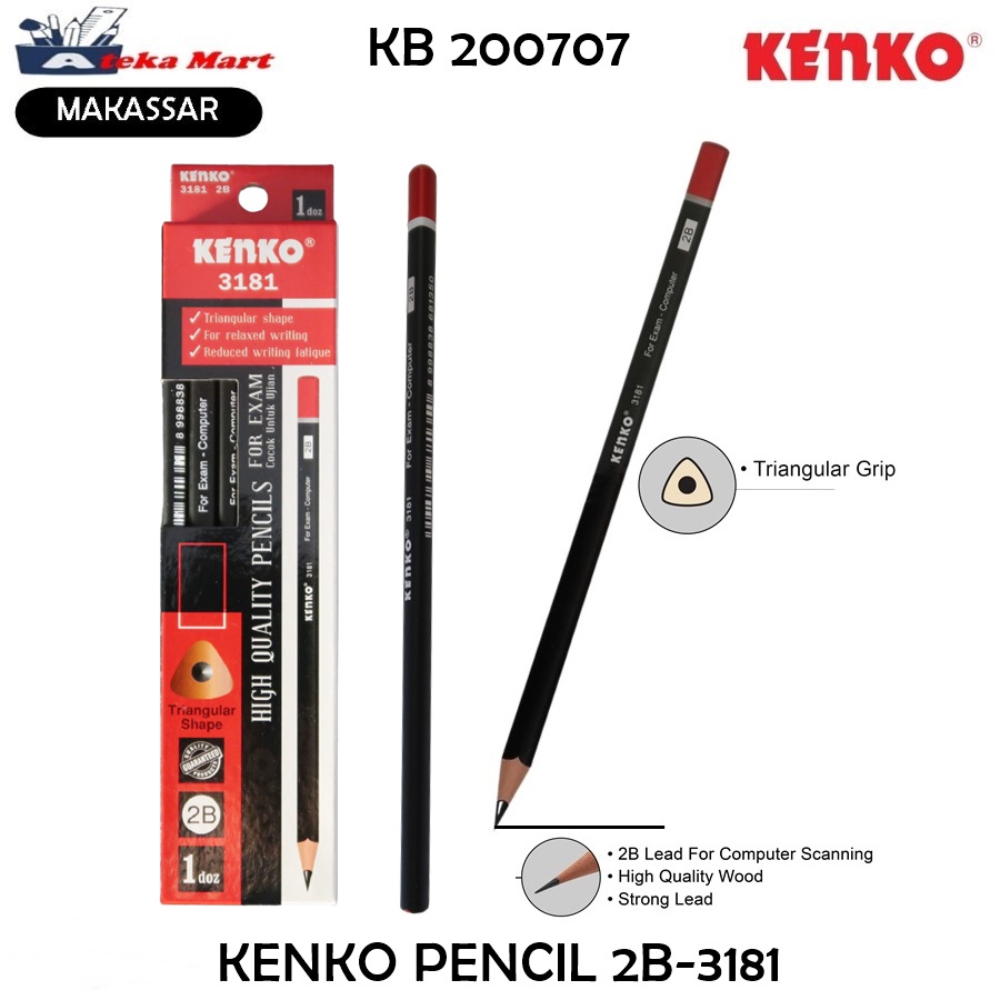 Jual [BOX/12PCS] KENKO PENCIL 2B 3181 PENSIL KAYU | Shopee Indonesia