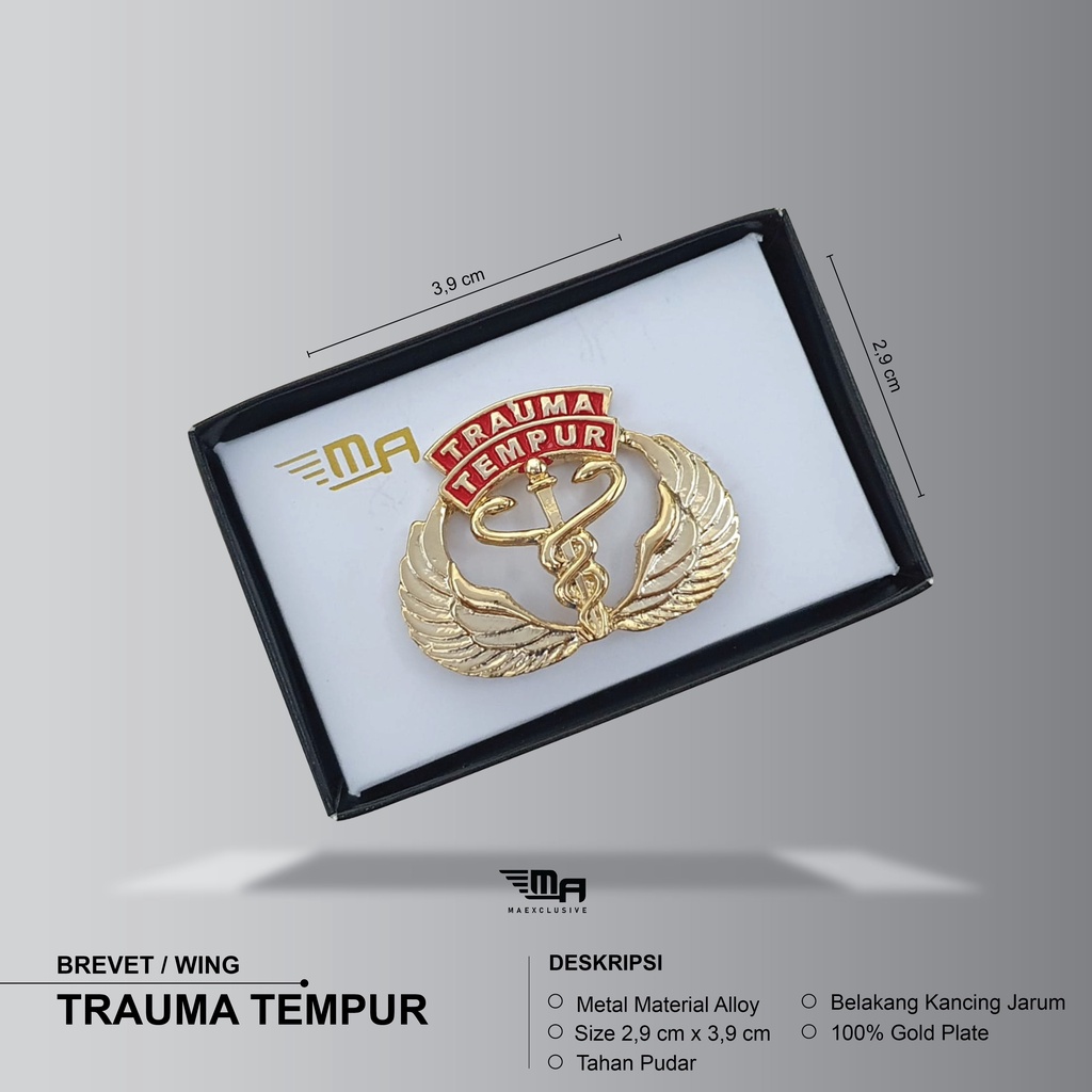 Jual WING TRAUMA TEMPUR PDH BRIVET BREVET PIN TRAUMA TEMPUR | Shopee ...