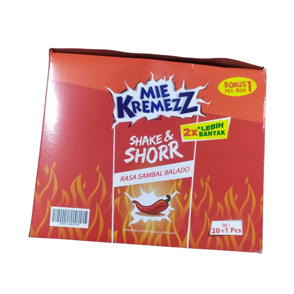 Jual [DUS] mie kremez shake & shorr 1 box dus isi 20 jajanan snack anak ...