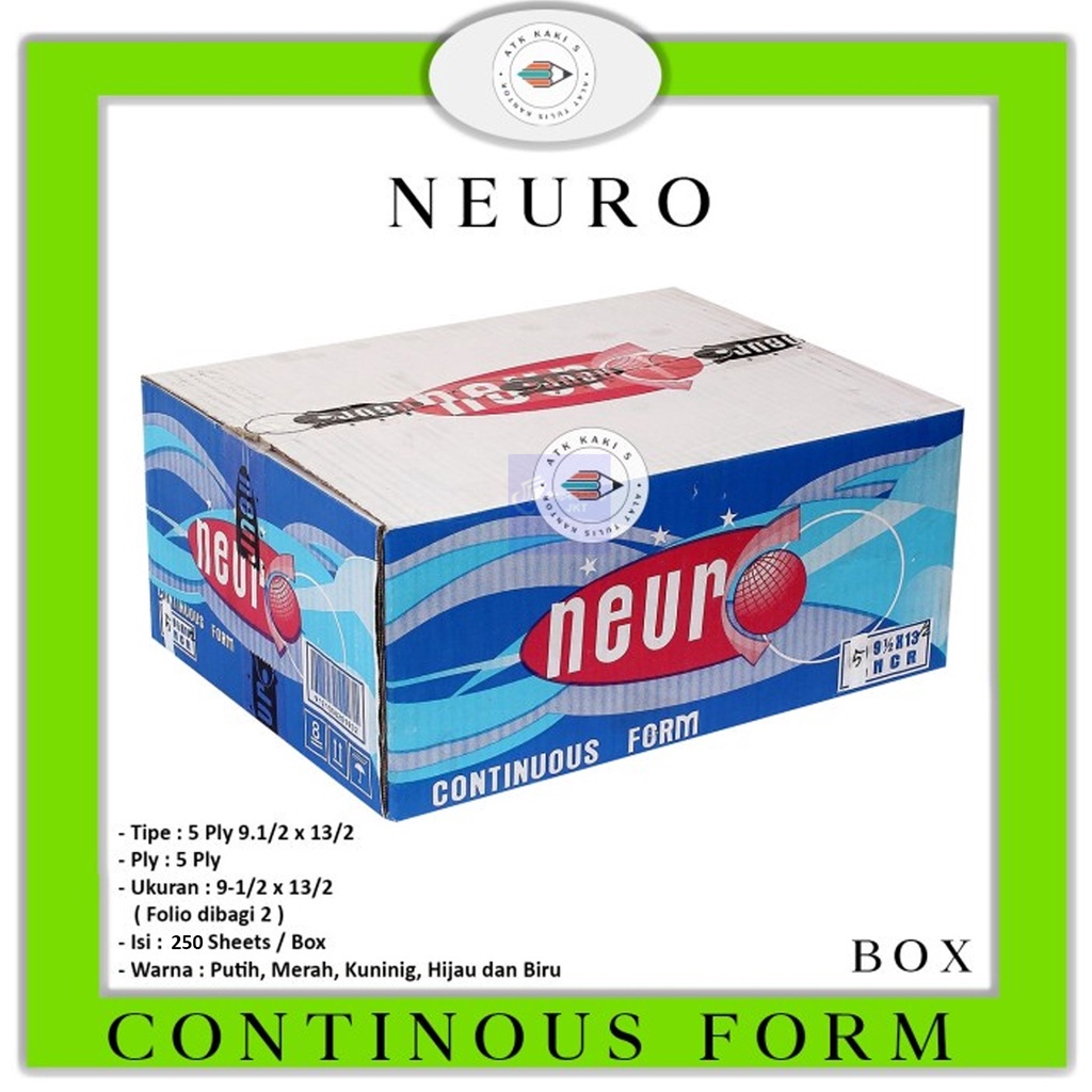 Jual NEURO - Continous Form K 5 Ply 91/2 x 13/2 - Folio Dibagi 2 - NCR ...