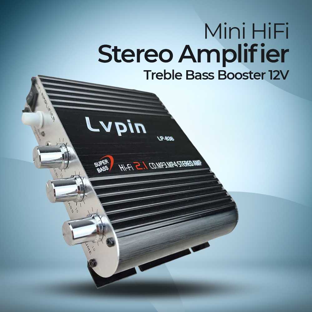 Jual Mini HiFi Stereo Amplifier Treble Bass Booster 12V Ampli Kecil ...