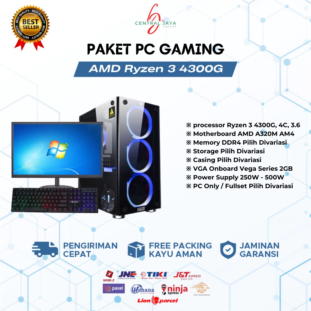 Jual PC Gaming Fullset AMD Ryzen 3 3200G | RAM 16GB | HDD - SSD ...