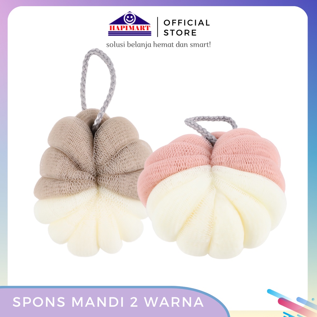 Jual Spons Mandi Bulat 2 Warna/Shower Puff Gantung/Turtle Ball Bath ...