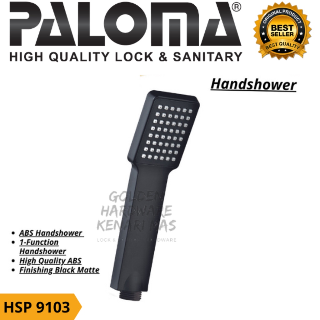 Jual PALOMA HSP 9103 SHOWER GENGGAM HANDHSOWER ABS HITAM MATTE BLACK ...