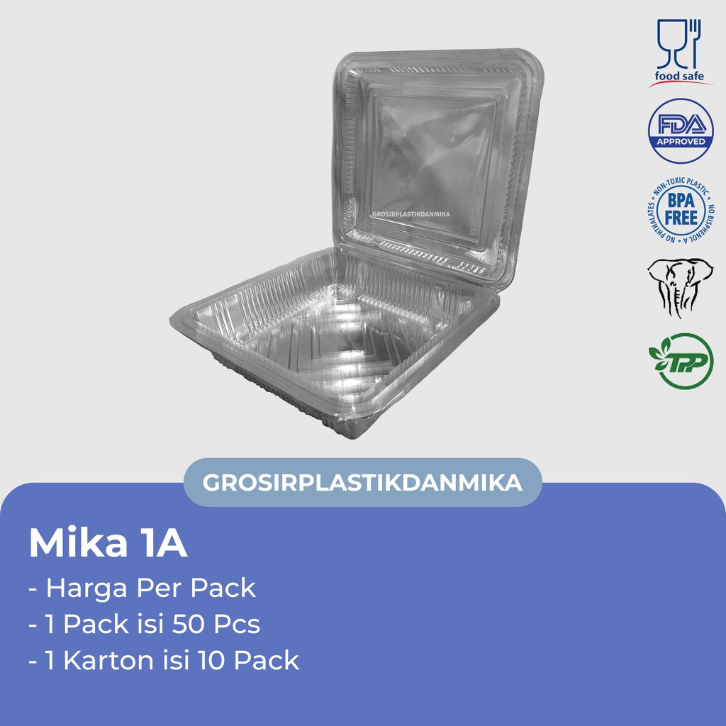 Jual [ 1 PACK ] MIKA PLASTIK KEMASAN KUE TX1A UKURAN 20x20 / BOX MIKA ...