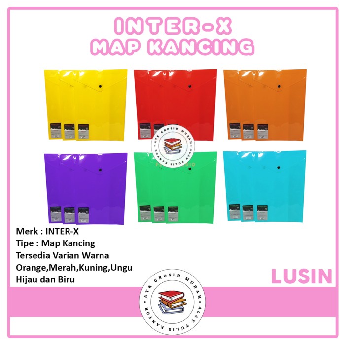 Jual INTER X Map Kancing V Opaque Warna Orange Folio - Lusin | Shopee ...