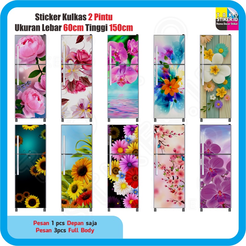 Jual Stiker Kulkas 2 Pintu Bunga Lucu | Shopee Indonesia