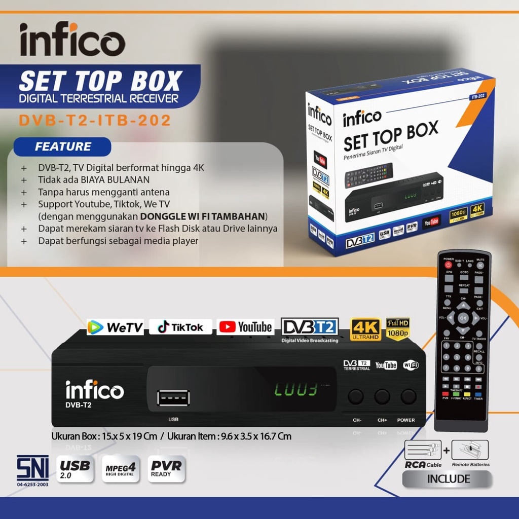 Jual Set Top Box Tv Digital Infico DVB T2 HD EWS / set top box dvb t2 ...