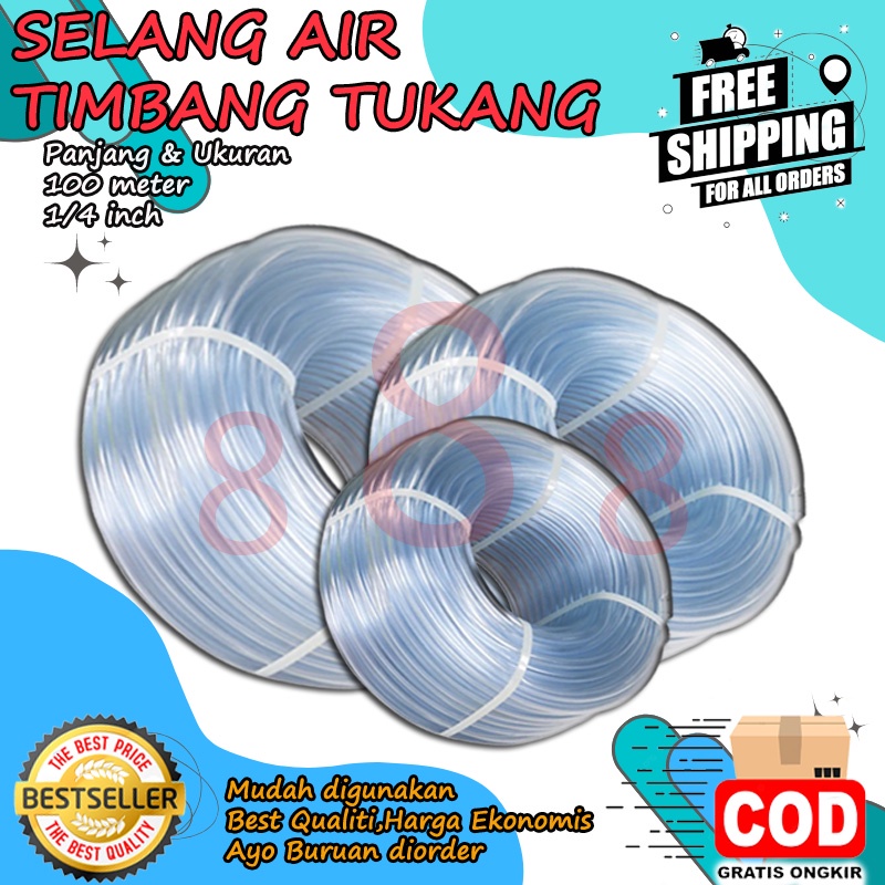 Jual SELANG AIR TUKANG 1/4 INCH/SELANG AQUARIUM/SELANG TIMBANG 100 METER MURAH | Shopee Indonesia