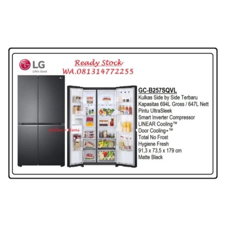 Jual LG GC-B257SQVL Kulkas Side by Side UltraSleek Smart Inverter - GRADE | Shopee Indonesia