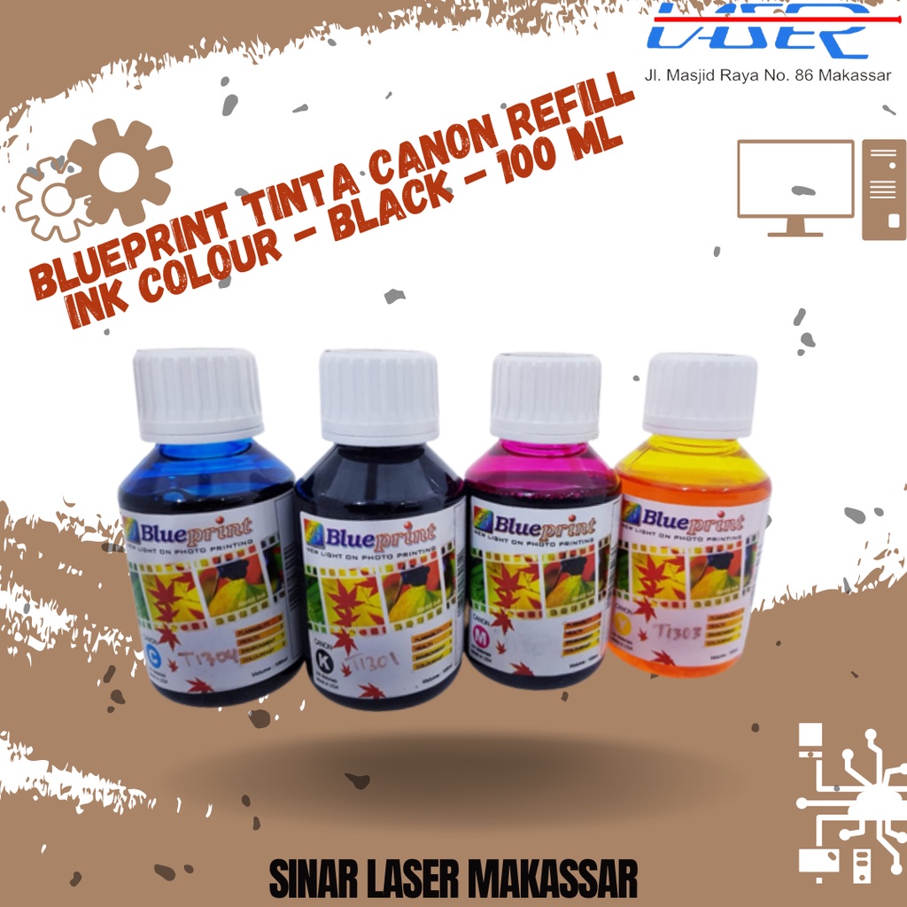 Jual TINTA BLUEPRINT CANON REFILL INK Colour - Black - 100 ML TINTA ISI ...