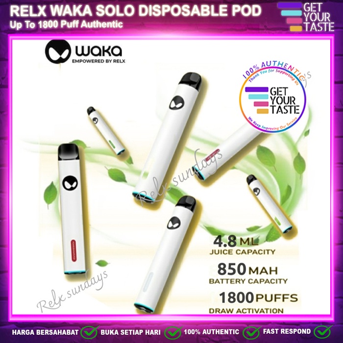 Jual RELX Waka Solo Disposable Pod 1800 Puffs Authentic | Shopee Indonesia