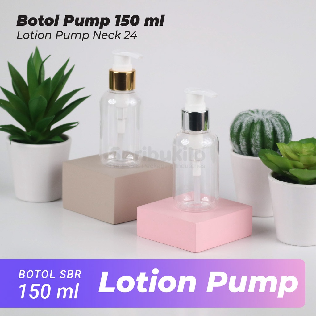 Jual Botol Pump 150 ml/ Botol PET 150 ml Pump Lotion Gold SBR/ Botol SBR 150 ml Lotion Pump ...