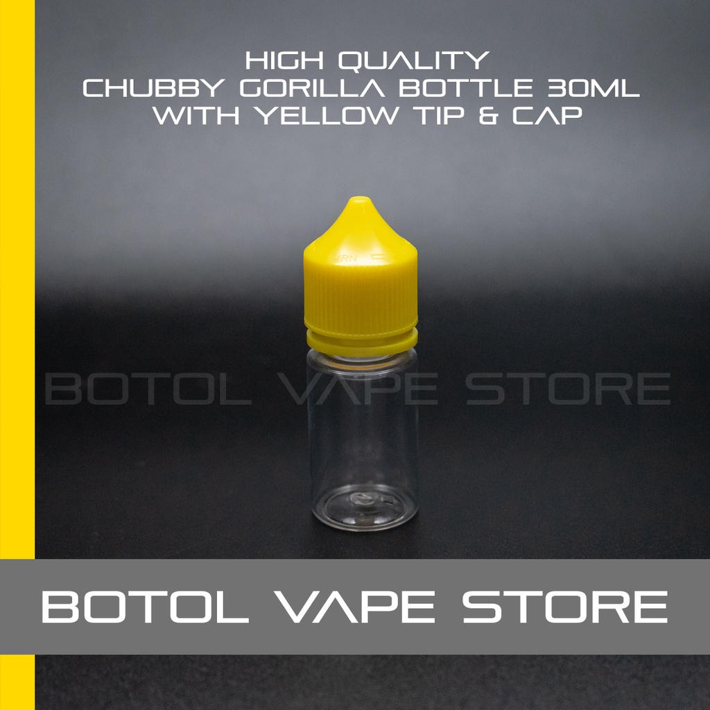 Jual Botol Chubby Gorilla 30ml Clear Tutup Kuning dan Tip Kuning/YELLOW ...