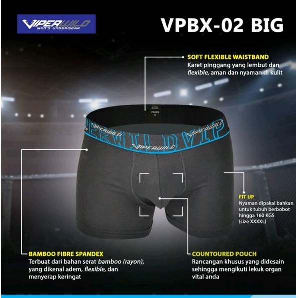 Jual 2 PCS BOXER VIPER BIG SIZE - CD CELANA DALAM BOXER PRIA JUMBO SIZE ...