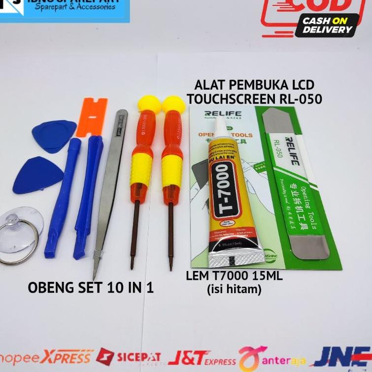 Jual X91 OBENG SET 10 IN 1 + LEM T7000 15ML + PEMBUKA LCD TOUCHSCREEN RL-050 OPENING TOOLS ...