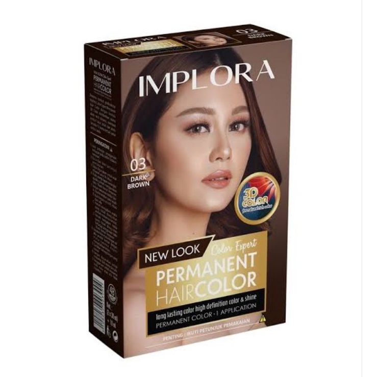 Jual cat rambut implora original warna dark brown/coklat gelap | Shopee ...