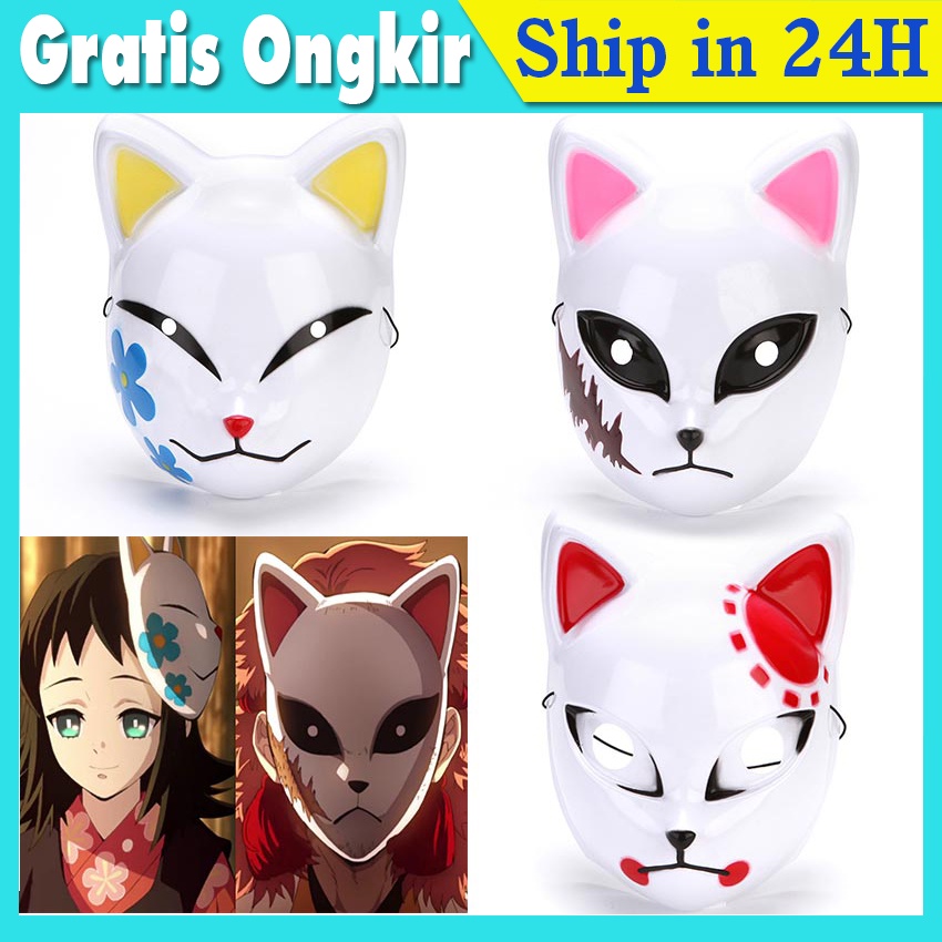 Jual Topeng Demon Slayer Anime Japanese Rubah Kimetsu No Yaiba Cosplay ...
