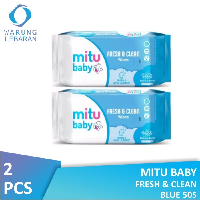 Jual Mitu Baby Wipes Fresh & Clean Blue 50s (Isi 2 Pcs) | Shopee Indonesia