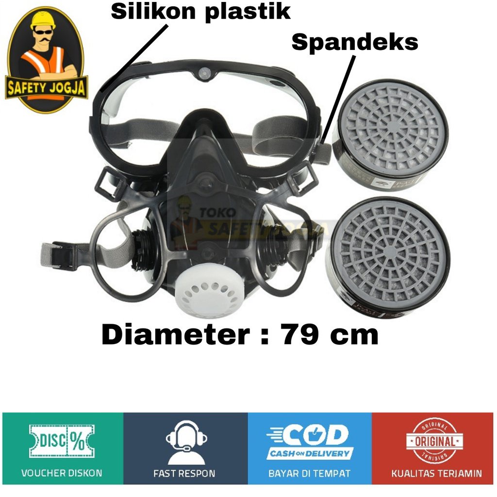 Jual Masker Gas Respirator Full Face Anti-Dust Chemical Tipe SF01 ...