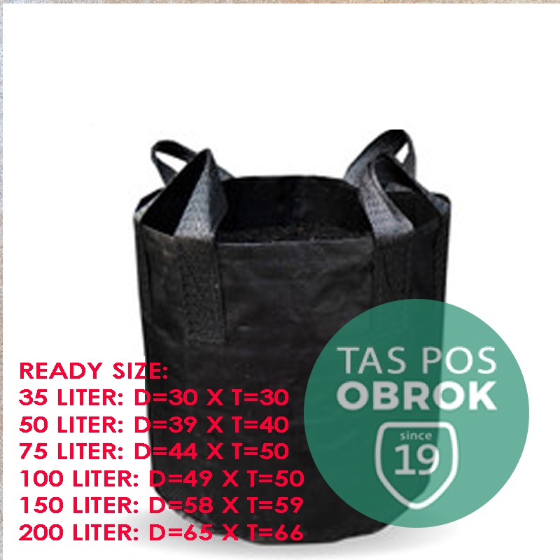 Jual Planter Bag Easy Grow kapasitas 11/15/35/50/75/100 Liter Tebal Pot Tanaman Polibag Kantong ...