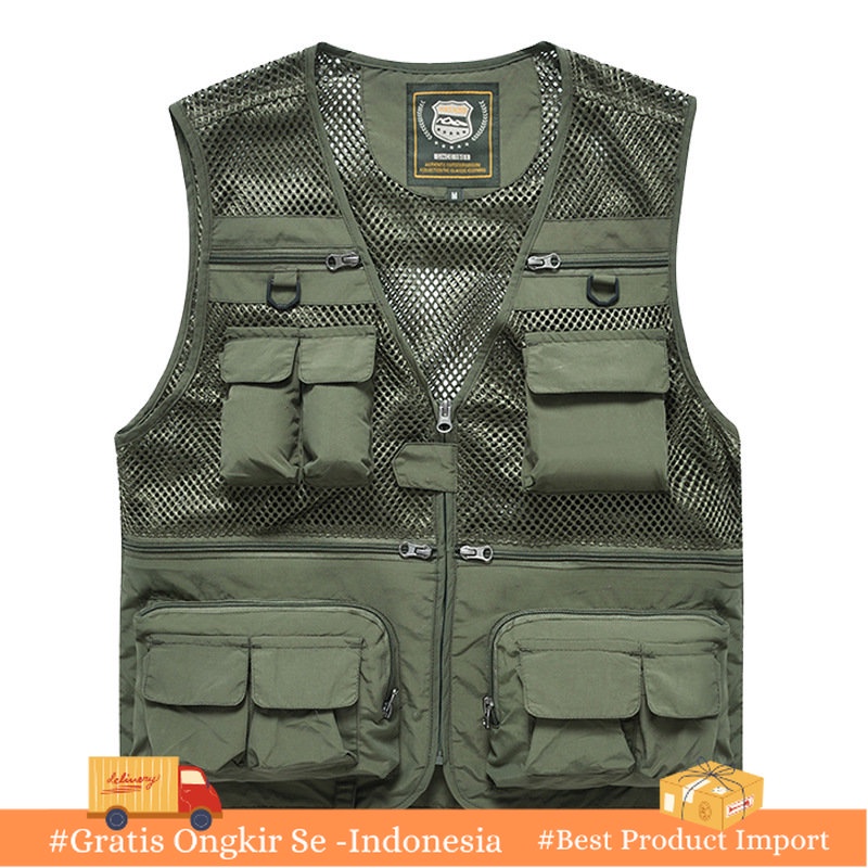 Jual Rompi Pria Rompi Cepat Kering Memancing Fotografi Multi-Saku Tim ...