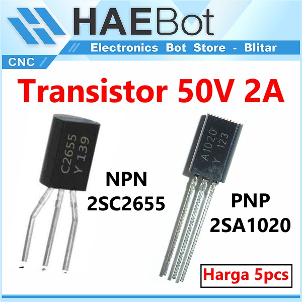Jual [HAEBOT] Transistor 2SA1020 2SC2655 A1020 C2655 1 Watt 2A 50V Arus ...