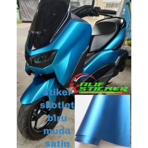 Jual Skotlet Stiker Biru Muda Doff Mettalik Skotlet Motor Biru Satin ...