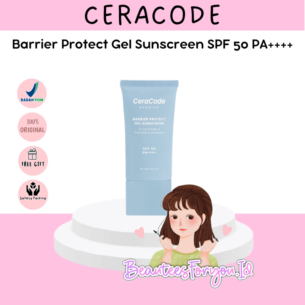 Jual CeraCode Barrier Protect Gel Sunscreen SPF 50 PA++++ 7x Ceramide & Tremella & Bisabolol ...