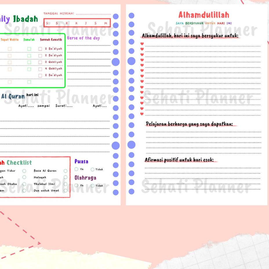 Jual idEe3E8 Daily Ibadah Tracker / Muslim Planner / A5 & B5 Kertas ...