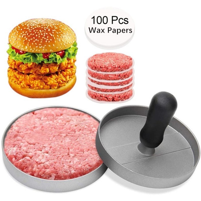 Jual BURGER PRESS ALAT CETAK DAGING BURGER CETAKAN PATTY BONUS WAX ...