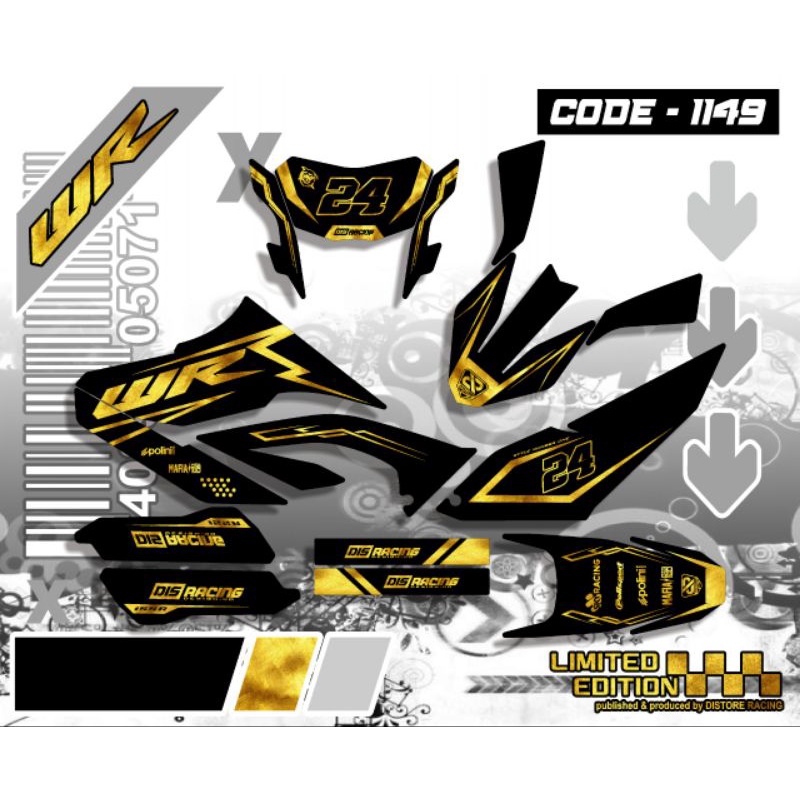 Jual Decal Wr 155 R Terbaru Motif Keren Hitam Gold Full Body Supermoto ...