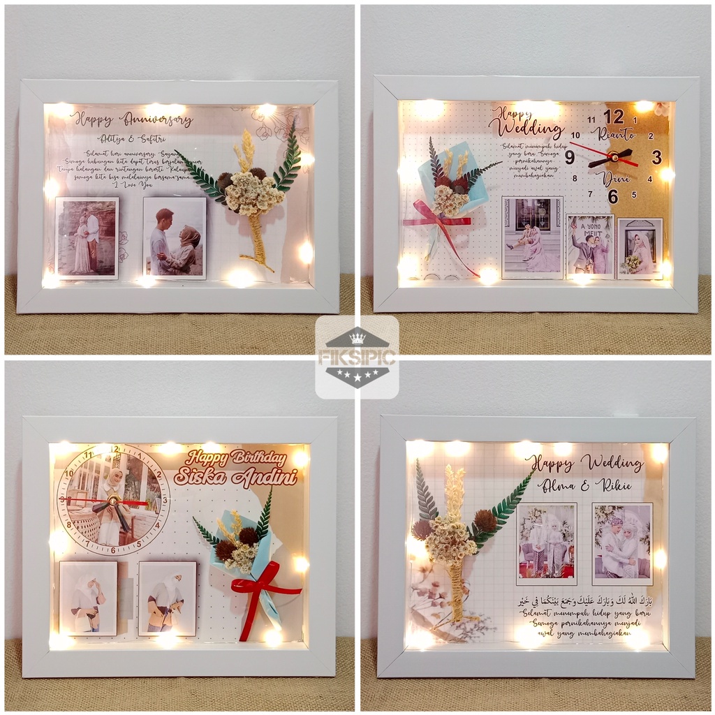 Jual Flowers in frame 3D Pengerjaan 1-2 hari - jam dinding aesthetic ...