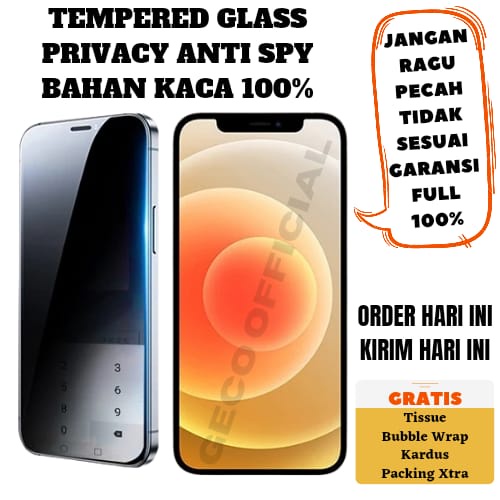 Jual ALL TIPE OPPO TG Tempered Glass Privacy Kaca ESD Anti Static ...