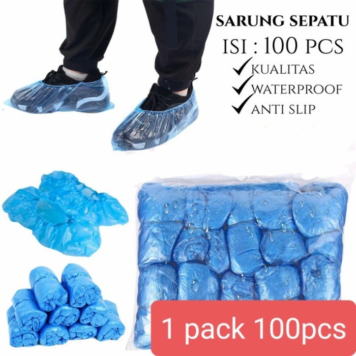 Jual ISI 100 PCS SARUNG SEPATU PLASTIK / JAS HUJAN SEPATU / SHOE COVER ...