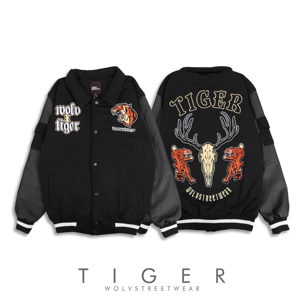 Jual FLASHFIRE - Varsity Jacket Tiger Spirit Unisex Full Bordir Jaket ...