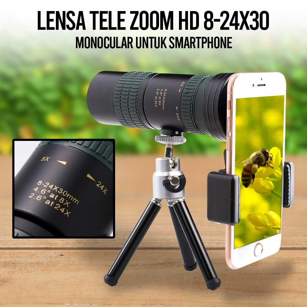 Jual APEXEL Lensa Tele Zoom HD 8-24X30 Monocular untuk Smartphone - APL ...