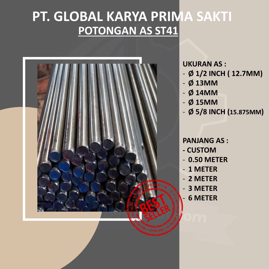 Jual Besi AS ST41 Diameter 14mm x 1 Meter | Shopee Indonesia