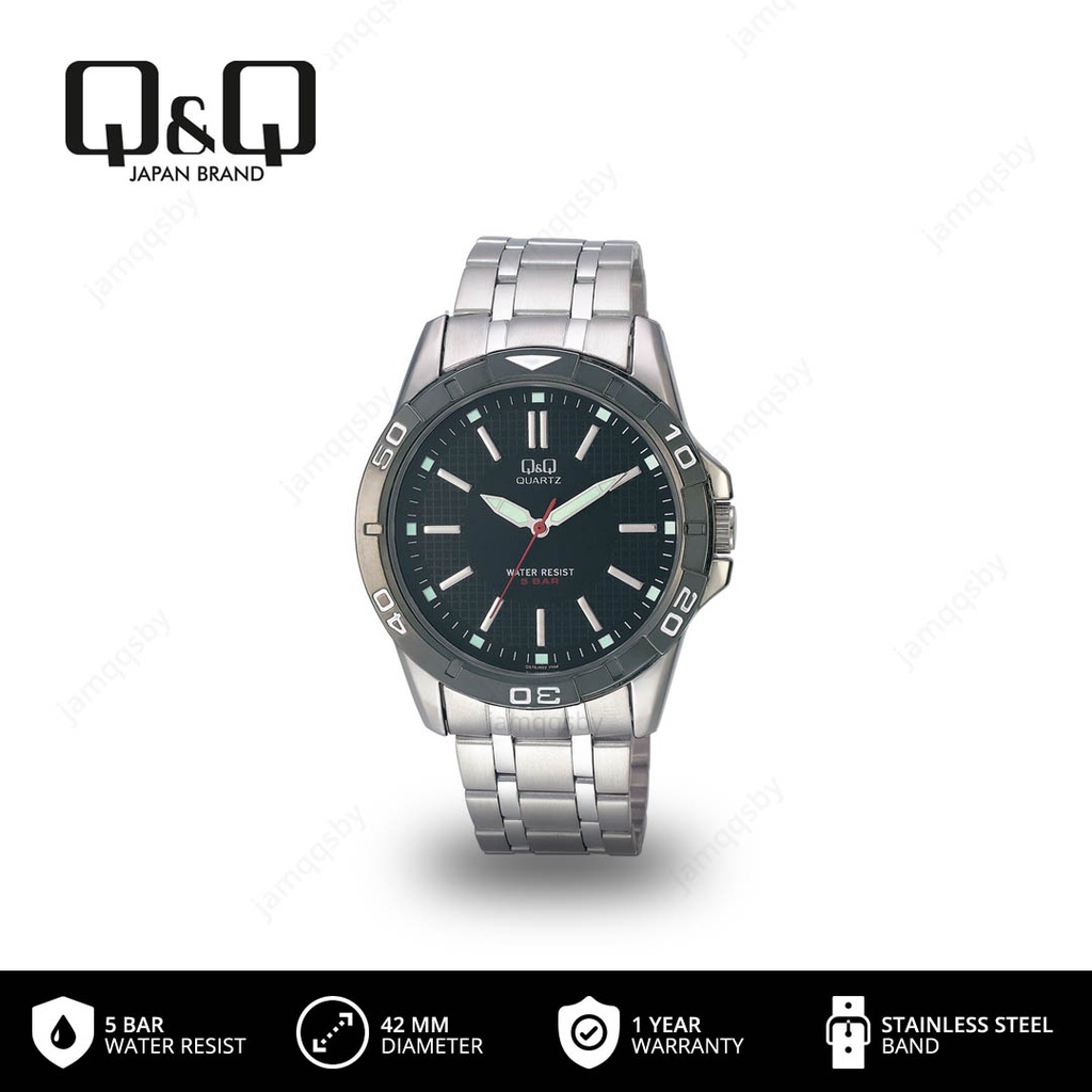 Jual Q&Q QnQ QQ Jam Tangan Pria Analog Rantai Stainless Steel - Q576 ...