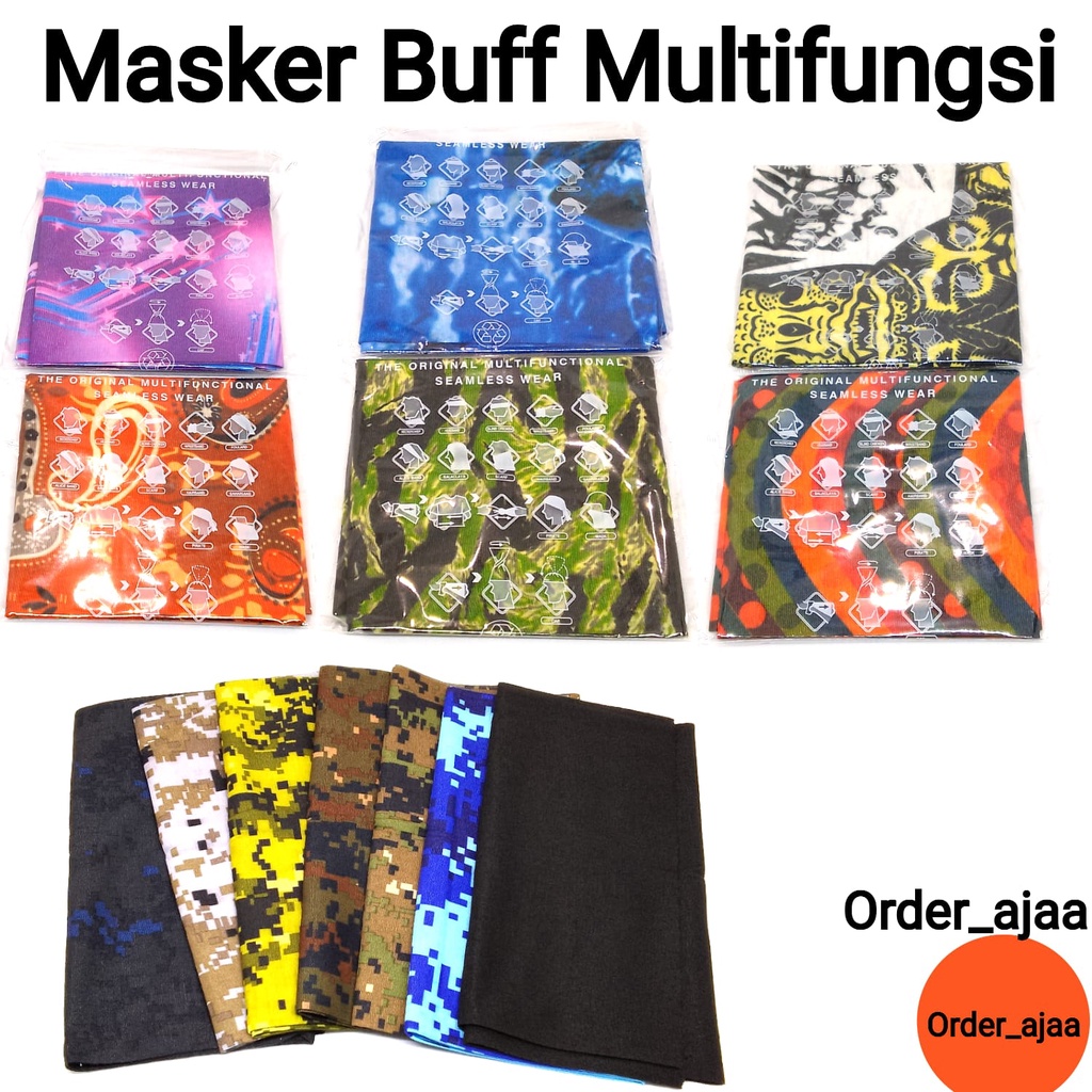 Jual Masker Buff Multifungsi Pria Wanita Masker Universal Serbaguna ...