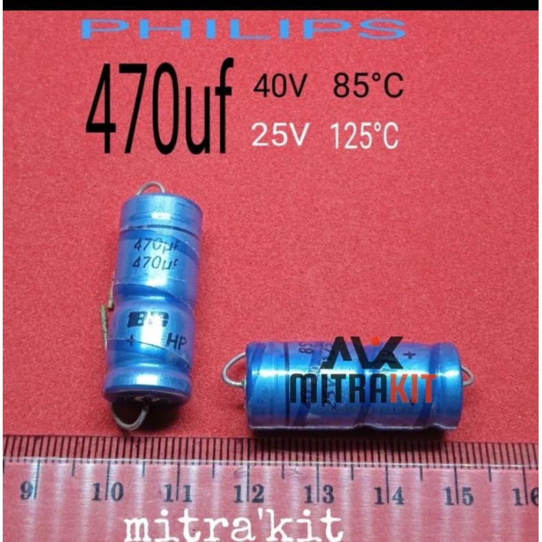 Jual Philips capasitor axial 470uF 40V nos (new old stok) | Shopee Indonesia