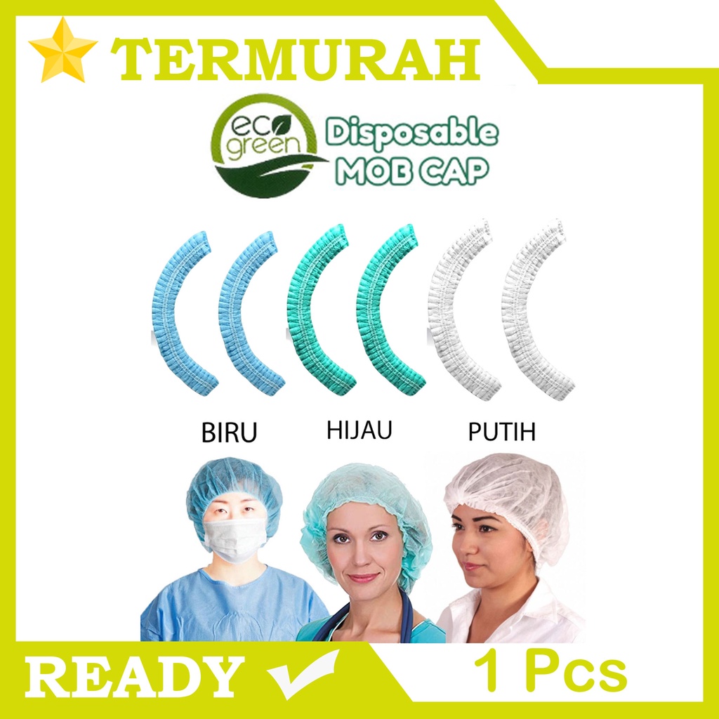 Jual Hairnet Mobcap Nursecap Surgicare Disposable Pelindung Rambut ...
