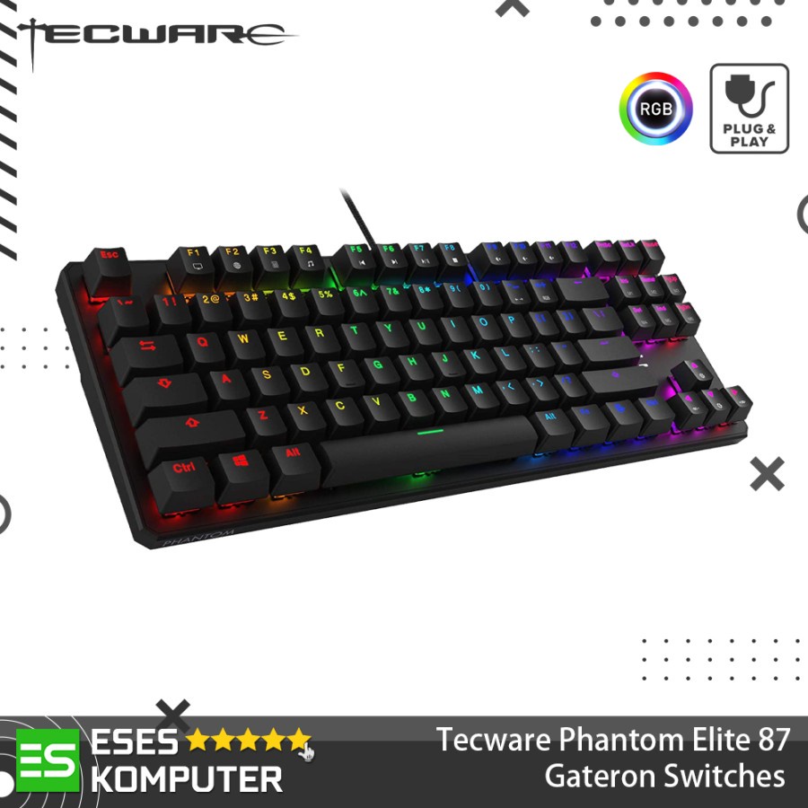 Jual Keyboard Tecware Phantom ELITE 87 RGB LED Gateron Mechanical ...