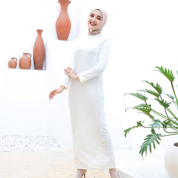 Jual Inner Dress Lengan Panjang / Gamis Manset Lengan Panjang Spandek ...