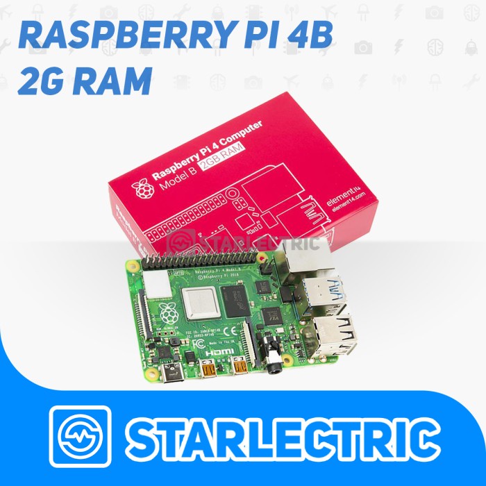 Jual Terlaris Raspberry Pi 4B Ram 2Gb 2 Gb Raspi Pi 4 Model B 2Giga Ram ...