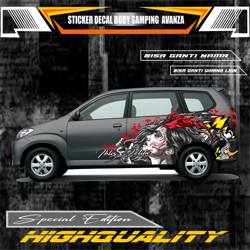 Jual STICKER DECAL MOBIL AVANZA JAZZ BRIO SWIFT / STIKER MOBIL / DECAL ...