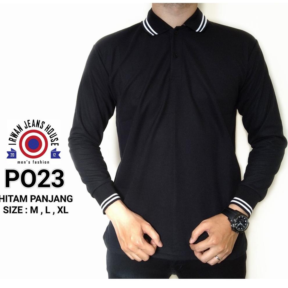 Jual KAOS POLO PRIA LENGAN PANJANG , BAJU KERAH PRIA PANJANG (KODE 1435 ...
