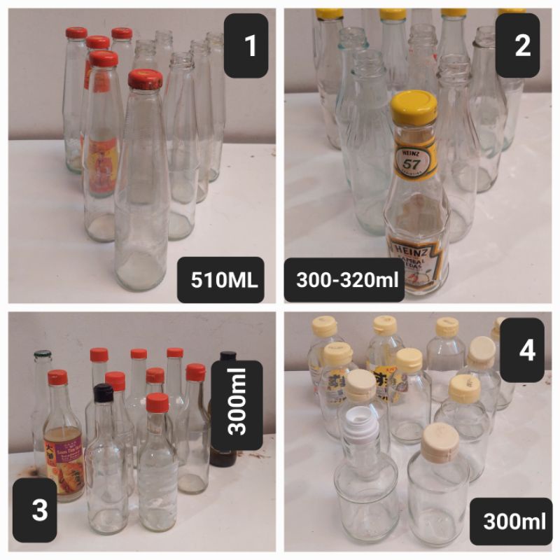 Jual BOTOL KECAP SAOS KACA BEKAS BUMBU JEPANG SAOS TIRAM 300ML 500ML ...